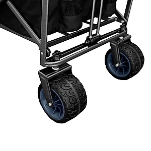 Hurley Beach & Gear Collapsible Wagon Cart, 30.25"x21.75"x31.25", Hawaiian Gardens, Black