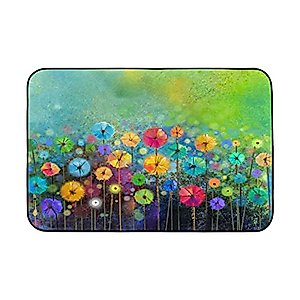 Kitchen Mat Dandelion Kitchen Floor Mat Cushioned Anti-Fatigue Kitchen Rug Colorful Dandelion Non-Slip Kitchen Rugs and Mats Comfort Mat for Kitchen, Floor Home, Office, Sink, Laundry