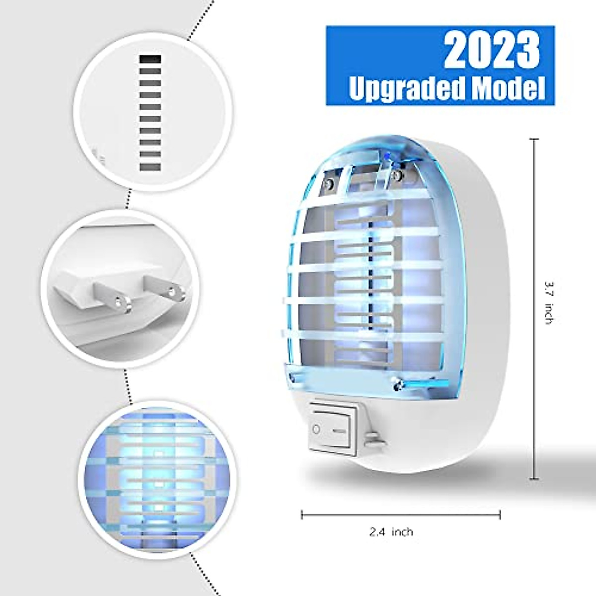 DNFAF Bug Zapper Indoor, Electronic Fly Trap Insect Killer, Mosquitoes Killer Mosquito Zapper with Blue Lights for Living Room, Home, Kitchen, Bedroom, Baby Room, Office(6 Packs)