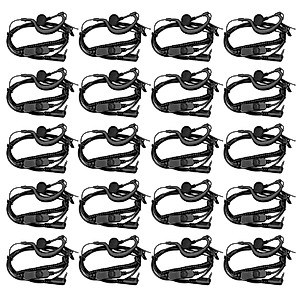 Retevis Volume Adjustable Ear Piece for 2 Way Radio, Compatible RT22 RT21 H-777 RT68 Two Way Radios, C Shape Earhook Earpiece with Coil Tube, Headset for Walkie Talkie with Mic(20 Pack)
