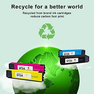 972A Ink Cartridges SAILNER Remanufactured Ink Cartridge Replacement for HP 972A 972 A Combo Pack use with PageWide Pro 477dw 577dw 452dw 577z 552dw 477dn Printer Black Cyan Magenta Yellow 972A