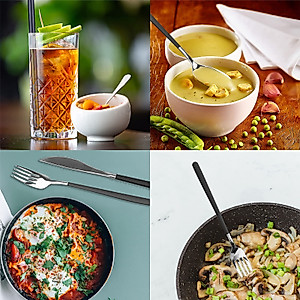 AKONEGE Portable Utensils Reusable 18/8 Stainless Steel Flatware Travel Camping Cutlery Set with Case, Include Fork Spoon Knife Cleaning Brush Straws Dinnerware Set, Dark Green