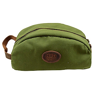 Hide & Drink, Water Resistant Canvas Toiletry Bag, Organizer, Travel Dopp, Home & Office Accessories, Handmade :: Olive
