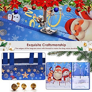 AhfuLife 4PCS Extra Large Christmas Gift Bags, 21.2'' x 16.1''x 6.3'', Jumbo Christmas Tote Bags with Handles, Reusable Non-woven Christmas Shopping Bags for New Year, Xmas's Party Supplies Decoration