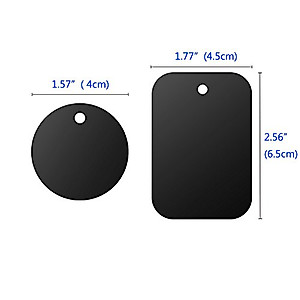 DSTELIN Universal Metal Plate 8 Pack for Magnetic Phone Car Mount Holder Cradle with Adhesive (Compatible with Magnetic Mounts) - 4 Rectangle and 4 Round, Black