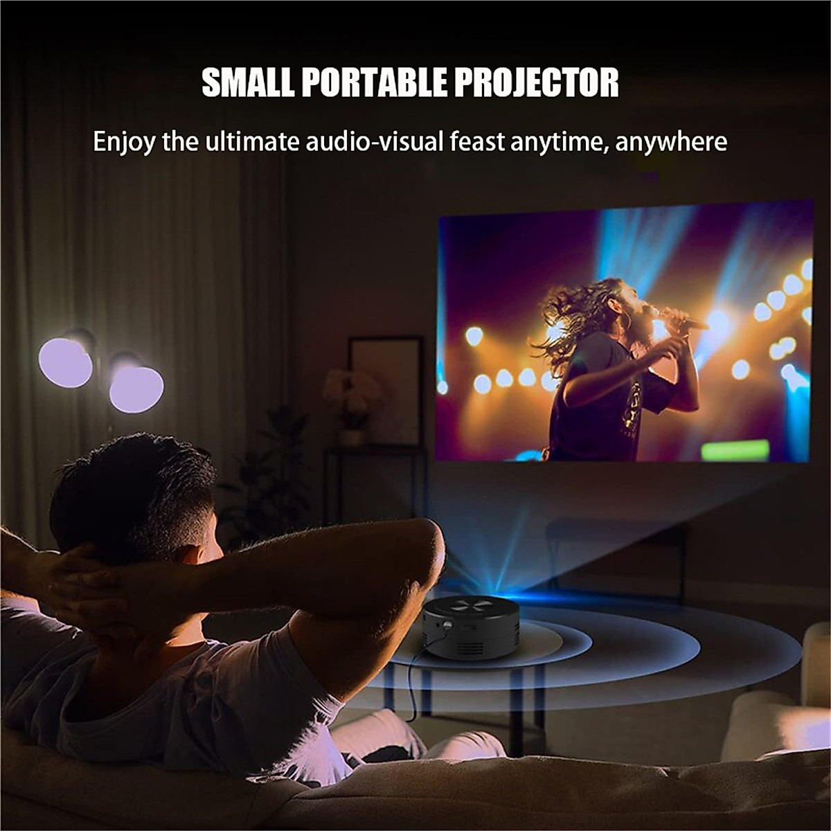 Portable 1080P Mini Projector for Outdoor Movies