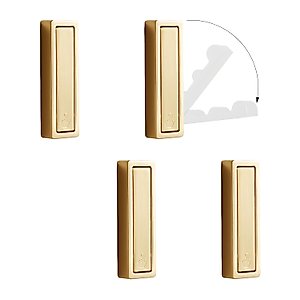 XSGTZMJ 4Pcs Foldable Hooks Wall Mount Zinc Alloy, Bathroom Wall Hook Retractable for Hanging Clothes, Keys, Towels, Folding Hooks with Fixing Accessories (Gold)