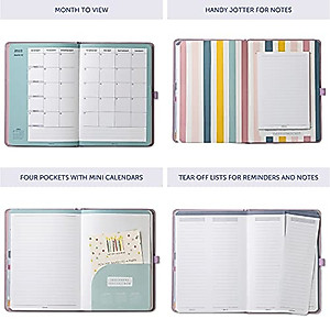 Busy B Perfect Planner A5 Week to View Diary January to December 2022 - Lilac Faux Leather Week to View Planner with Stickers & Tear-Out Lists
