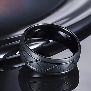 LOVERSRING Two Rings His and Hers Couple Ring Bridal Set His Hers 3pc Women Black Gold Plated Black Cz Man Stainless Steel Wedding Ring Band Set