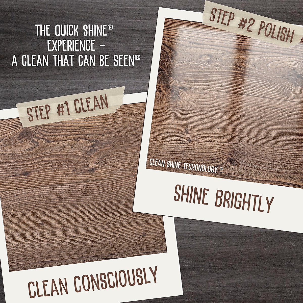 Quick Shine Hardwood Floor Luster 64oz | Plant-Based Cleaner & Polish w Carnauba | Simply Squirt & Spread | Don't Refinish It, Quick Shine It | Safer Choice Cleaner | Restore-Protect-Refresh