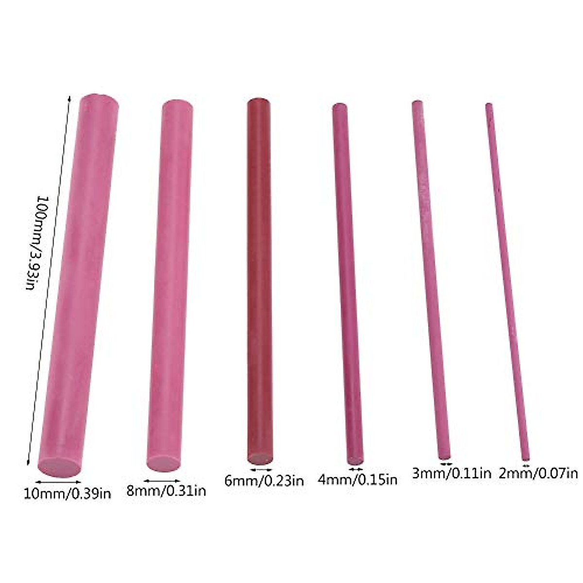 6pcs 3000 Grits Ruby Sharpening Stone Cylindrical Whetstone Sharpener Professional Knife Polishing Grinding Tool, 2~10mm