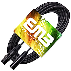 EMB Audio Professional Shielded Speaker Cable XLR Male to Female Patch Cords for use with DJ, Home, Microphone, Instrument and Speaker (15FT / 18GA, 8-Pack)