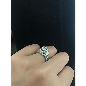 Molioaki 2 Carat (ctw) moissanite engagement rings for women Platinum Plated Silver moissanite rings 7