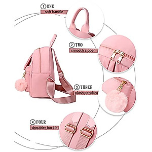 ZFOFLIK Bunny Backpack for Gilrs,Mini Purse Backpack Cute Kawaii Backpack Small Bunny Purse backpack with Plush Pendant(Pink)