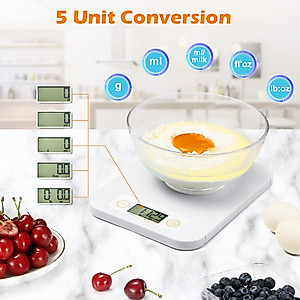 Smart Food Scale with Nutritional Calculator APP, Digital Kitchen Scale for Food Weight Ounces and Grams, Bluetooth Calorie Scale for Weight Loss, Marco Counting, Meal Prep with 0.1oz Accuracy (11Lb)