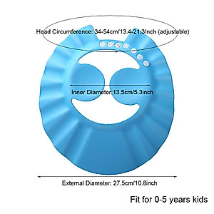 ericotry 3psc Soft Adjustable Baby Kids Bathing Shower Cap Wash Hair Shield Direct Visor Cap(Color Random)