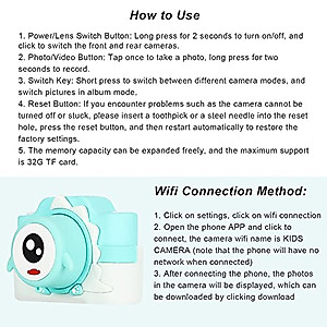 ROMACK Mini Camera, Dual-Camera Kids Camera 24 Million High‑Definition with Photo Stickers for Travel for Children's Toys Gifts