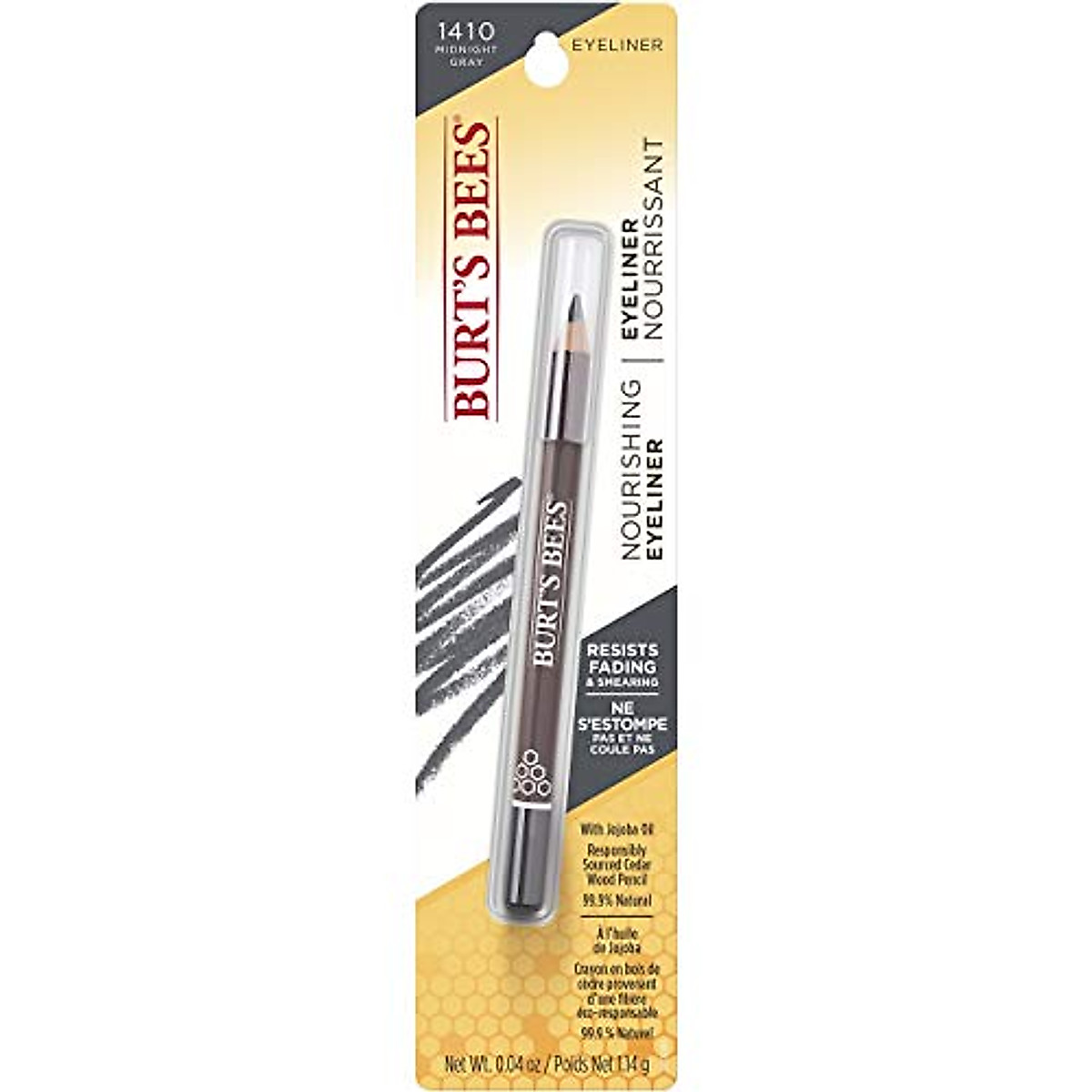 Burt's Bees Nourishing Eyeliner, Midnight Gray - 0.04 Ounce, Pencil