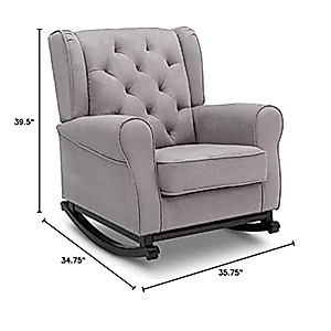 Delta Children Emma Upholstered Rocking Chair,Wood, Dove Grey