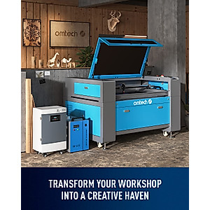 OMTech 90W CO2 Laser Engraver with LightBurn, 24x35 Inch Laser Engraving Cutting Machine with Autofocus Ruida Control Panel 4 Way Pass Air Assist, Commercial Laser Cutter for Wood Glass Acrylic More