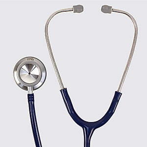 Ever Ready First Aid Pro Classic Dual Head Stethoscope for Paramedics and Nurses, 4 Ear Tips, Replacement Diaphragm - Navy Blue