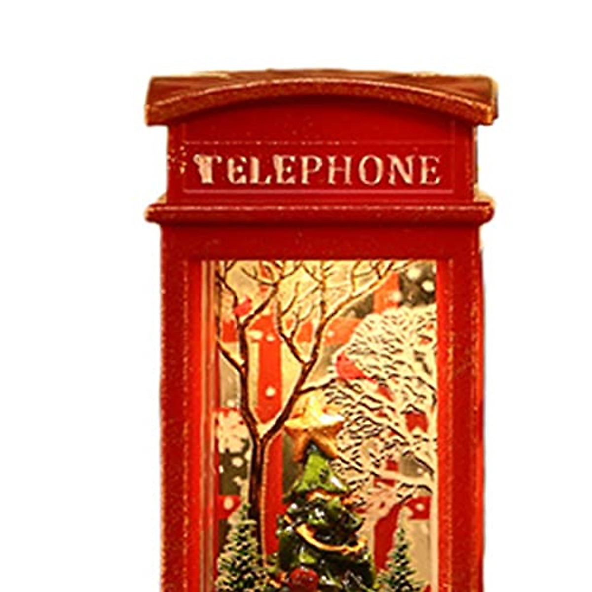 Airshi Snow Globe Lantern, 3PCS LR44 Button Battery Telephone Booth Designed PC Christmas Decorations for KTV (Christmas Tree)