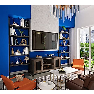 DKLGG 5-Tier Book Shelf Rack Against The Wall, Tall Ladder Shelf Wooden Bookcase Metal Frame Storage Plant and Flower, Single Standing Bookshelf Ladder ​for Living Room, Bedroom, Balcony, Home Office