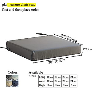 Patio Chair Cushions Set of 2 Non Slip Bottom Chair Pad with Ties Waterproof Square Outdoor Seat Cushion Replacement for Garden Swing Furniture 20x20 Inch, Navy Blue