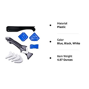 YOBZUO 3 in 1 Silicone Caulking Tools（stainless steelhead）, Sealant Finishing Tool Grout Scraper, Reuse and Replace 5 Silicone Pads, Great Tools for Kitchen Bathroom Window, Sink Joint