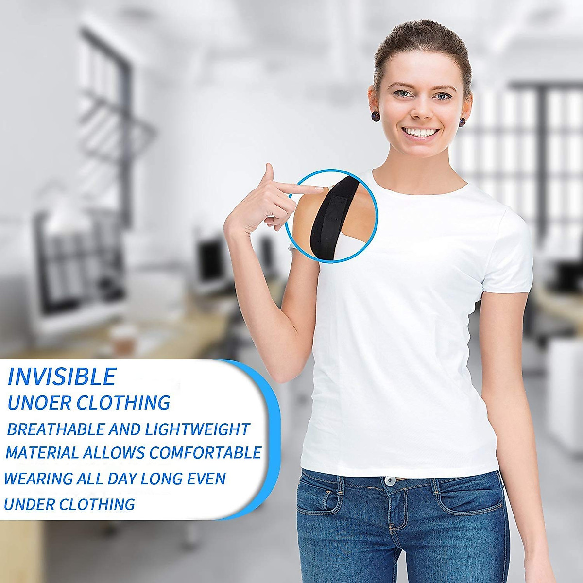 Comezy Posture Corrector for Women & Men, Breathable Back Brace Posture, Adjustable and Comfy Upper Back Support Straightener, Pain Relief for Neck, Shoulder, Spine, Back and Clavicle(Small/Medium