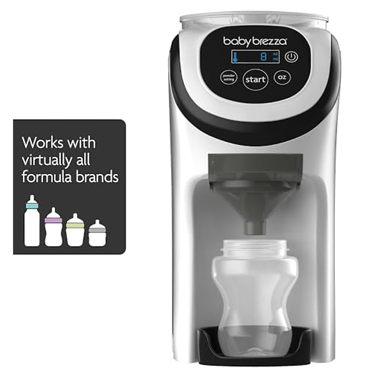 Baby Brezza Formula Pro Mini Baby Formula Mixer Machine Fits Small Spaces and is Portable for Travel– Bottle Makers Makes The Perfect Bottle for Your Infant On The Go, White