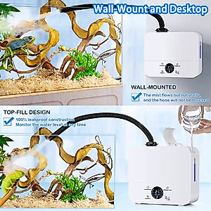 Reptile Humidifiers, Reptile Fogger for Terrariums, Smart Touch Screen Adjustable Fogger with Timer, Intelligent Constant Humidity Reptile Fogger for Reptiles/Amphibians