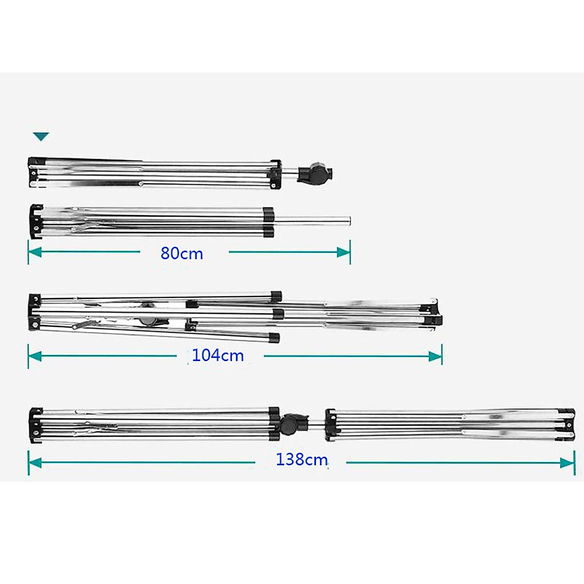 LXLTL Airer-Stainless Steel Clothes Airer,Landing Folding Indoor and Outdoor Retractable Household Balcony Quilt Clothes Pole Can Bear 80kg,Pink