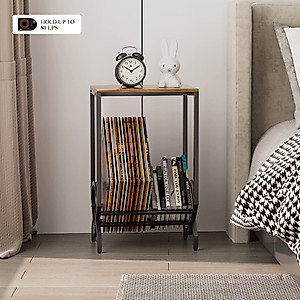 Record Player Stand Vinyl Record Storage Holder Rack LP Display Stand Record Player Table Turntable Stand with Metal Frame for Living Room Bedroom Study Office