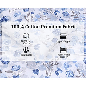 RUVANTI 100% Cotton Sheets - Crispy Cooling Percale Sheets for Full Size Bed, Breathable & Durable Full Sheet Set, 16 Inches Deep Pocket Bed Sheets, Monotones, 4 Pieces