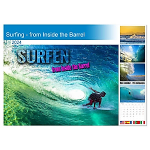 Surfen - from Inside the Barrel (Monthly Wall Calendar 2024 11.7" x 16.5" (open)), CALVENDO 14 Month Calendar