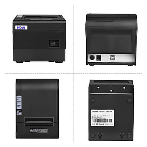 Jabey Thermal Printer,80mm USB Thermal Receipt POS Printer Auto Cutter High Speed Printer Clear Printing Compatible with ESC/POS Print Commands for Supermarket Store Home Business