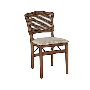 Stakmore French Cane Back Folding Chair Finish, Set of 2, Fruitwood