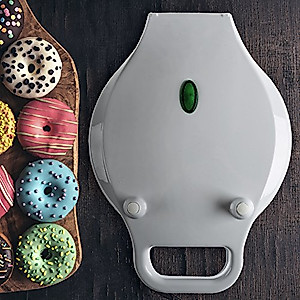 Chef Buddy Mini Donut Maker, Durable, Nonstick Easy to Use Mini Baking Machine - Cooks 7 Mini Doughnuts at a Time - Glazed, Frosted with Sprinkles, Nuts, or Vegan Donuts, & More, (White)