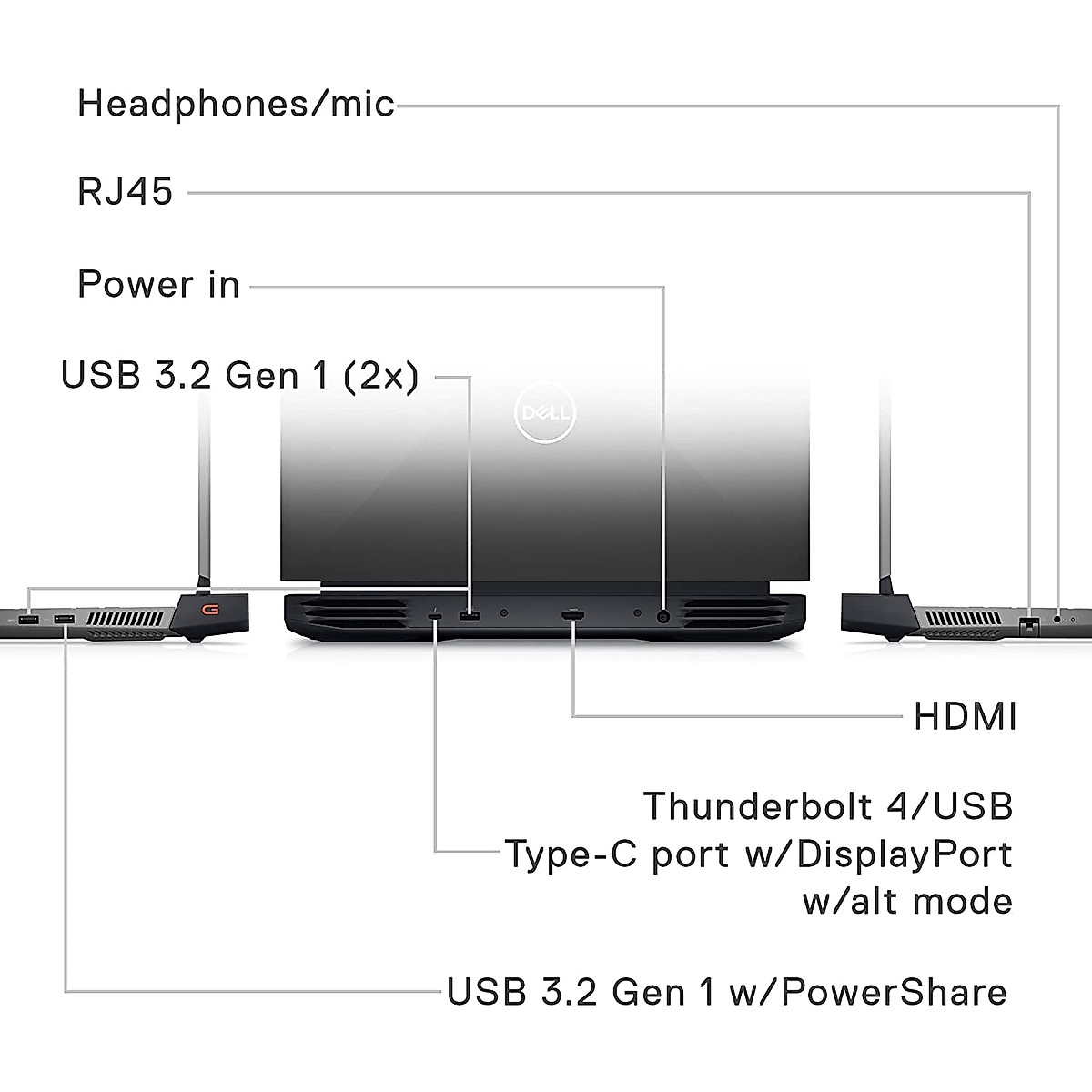 Dell 2023 G15 15.6" 120Hz FHD Gaming Laptop 14-Core Intel i7-12700H 64GB DDR5 4TB NVMe SSD NVIDIA GeForce RTX 3060 6GB GDDR6 Thunderbolt4 HDMI2.1 WiFi AX BT RJ-45 Backlit KB Webcam Windows 11 Pro