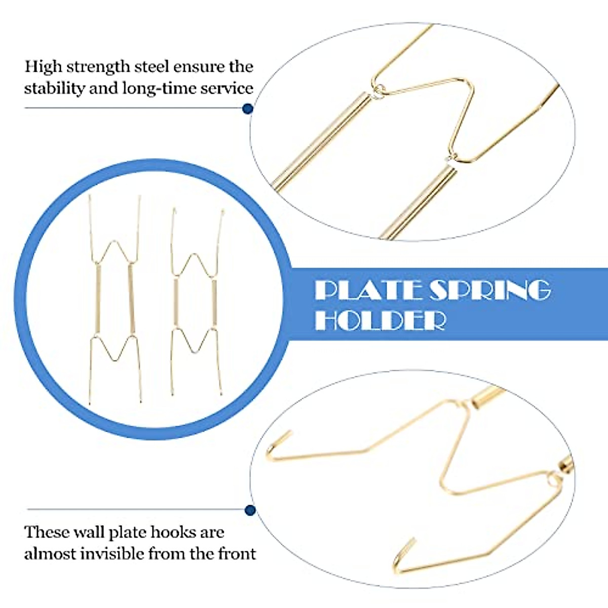 Scicalife 10pcs Wall Wire Plates Hanger Plates Spring Holder for Wall Wire Plates Holder