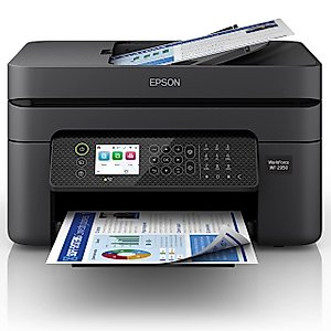 Epson Workforce WF-2950 All-in-One Wireless Color Inkjet Printer for Home Office, Black - Print Scan Copy Fax - 2.4" LCD, 33 ppm, 5760 x 1440 dpi, Auto Duplex Printing, 30-Sheet ADF