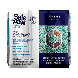 Safe Paw Pet Friendly Concrete Safe Powerful Salt Free Ice Melt for Driveways, Sidewalks, and Various Terrain, 22 Pound Flexicube (2 Pack)