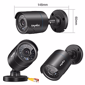 SANNCE 1/4" CMOS 800TVL 960H CCTV Weatherproof 3.6mm Lens with IR Cut Bullet Security Camera for Home Surveillance System