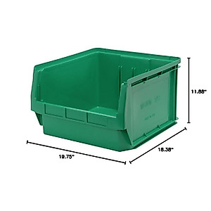 Bin,19-3/4 In. L,18-3/8 In. W,Green