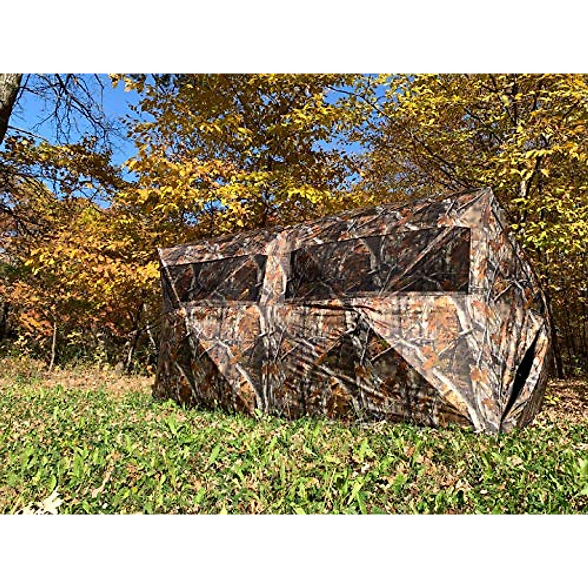 THUNDERBAY Bunkhouse Pop Up Portable 6 Person Side-by-Side Hunting Blind, Footprint: 140"x70" with 80" Height