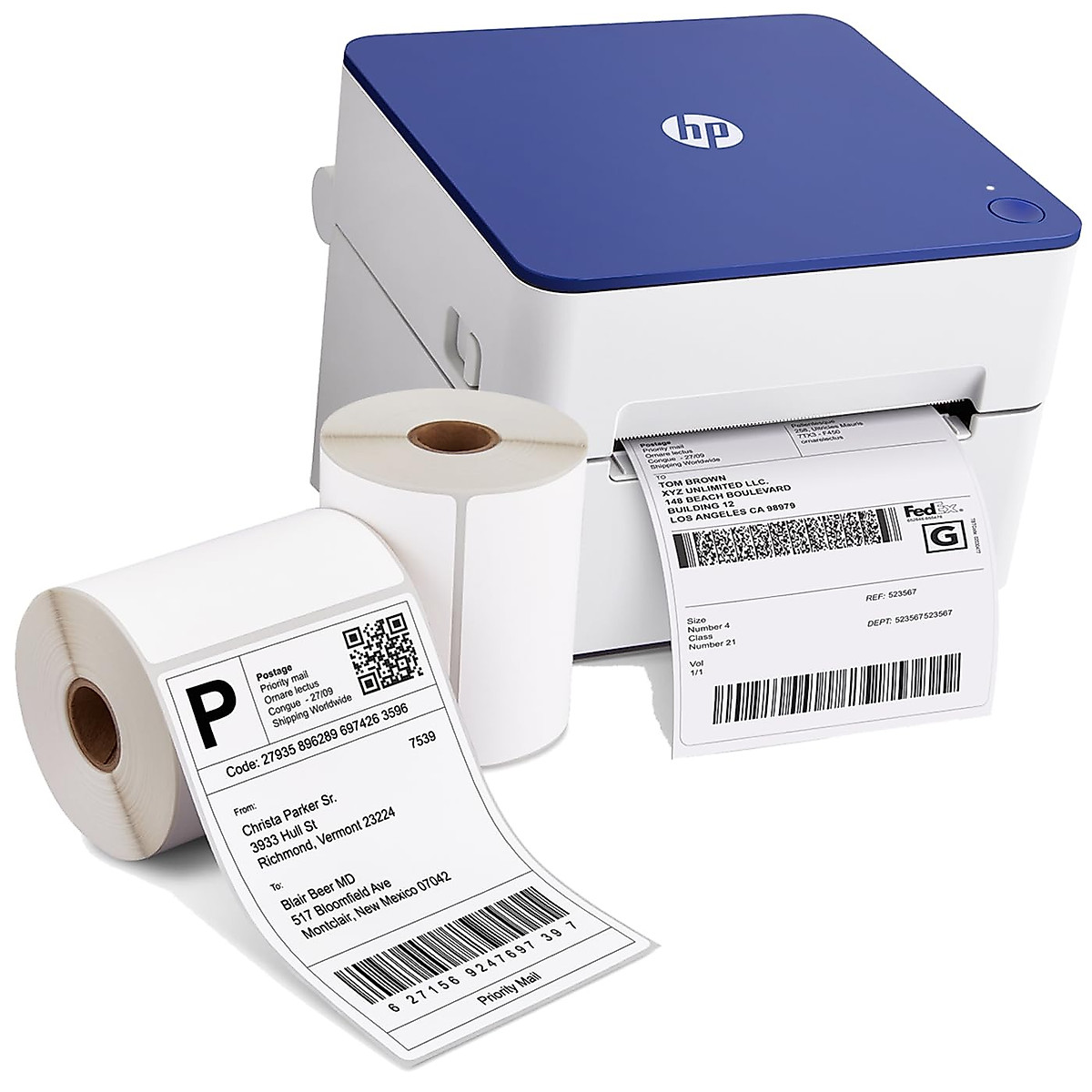 HP Shipping Label Printer 4x6 Commercial Grade Direct Thermal, 203 DPI Printer w 4” x 6” Labels (2 Rolls 250 Sheets per Roll)