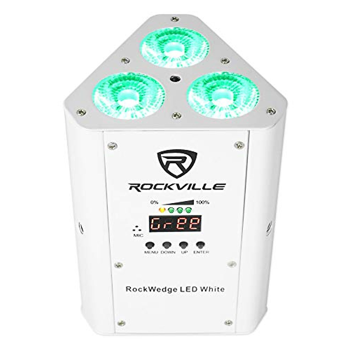 Rockville RGBWA+UV Rechargeable Wireless Wash DJ Up-Light in White (RockWedge LED