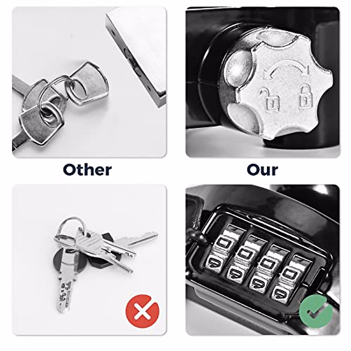 HonesaLoc Trailer Hitch Locks U-Shape Universal Adjustable Storage Security Heavy Duty Patent Design Trailer Coupler Lock with Combination Lock - Black