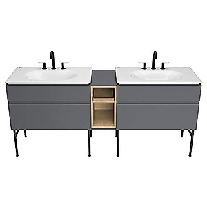 American Standard 8726033.477 Studio S 33 in. Double-Drawer Bathroom Vanity, Dark Grey
